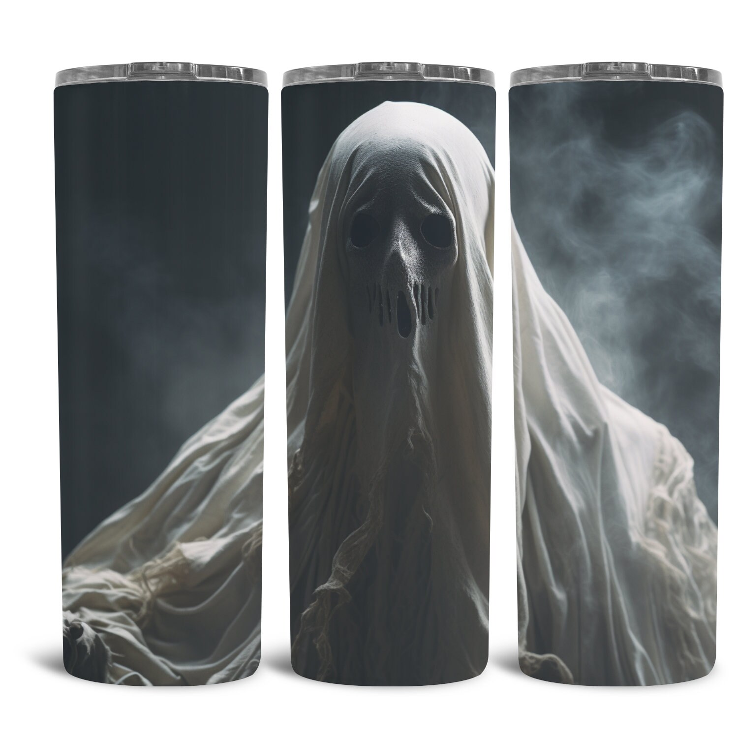 Scary Screaming Ghost - 3D Sublimation 20 Oz Skinny Straight Tumbler ...