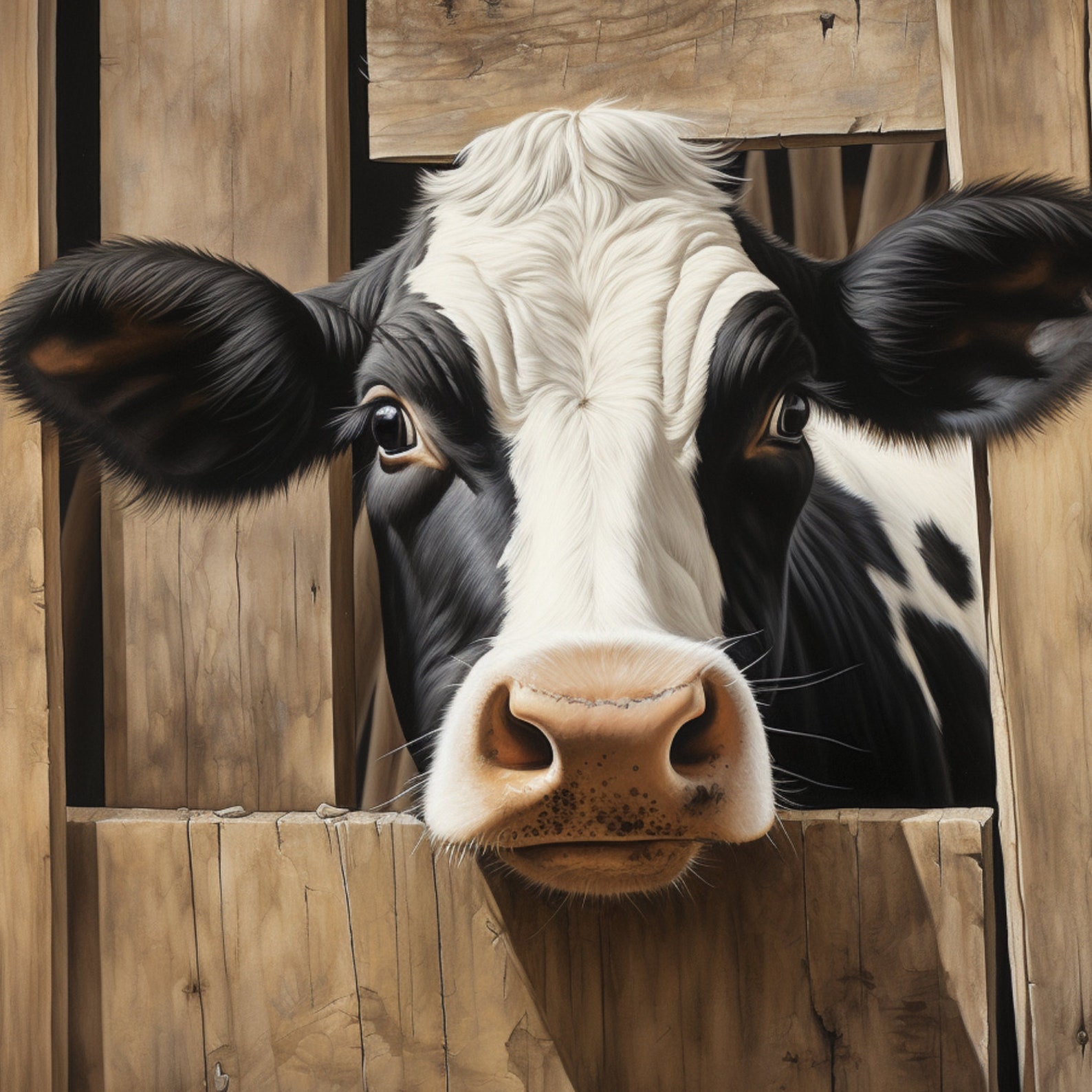 Holstein Dairy Cow With Head Through Fence - 3D Sublimation 20 Oz ...