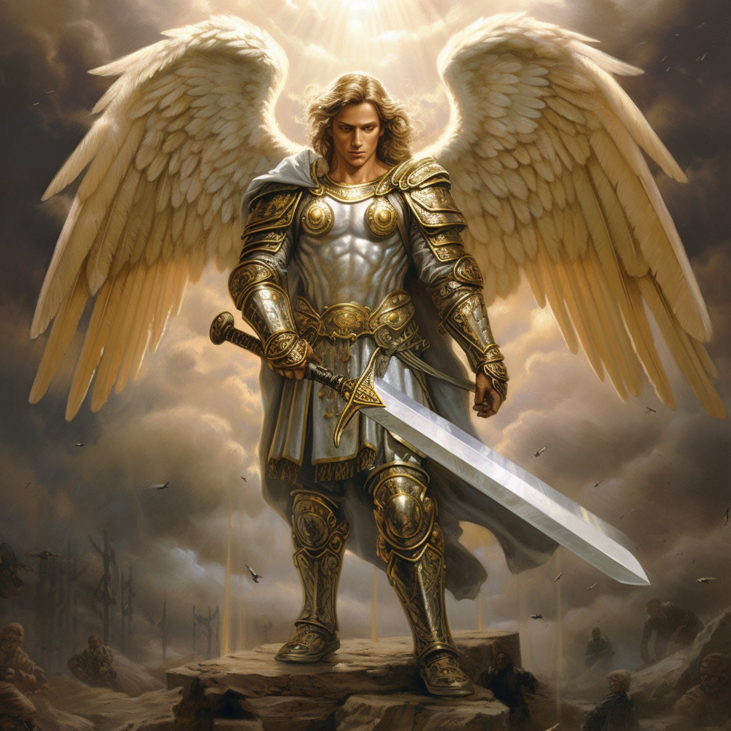 Angel Wearing the Armor of God - 3D Sublimation 20 Oz Skinny Straight ...