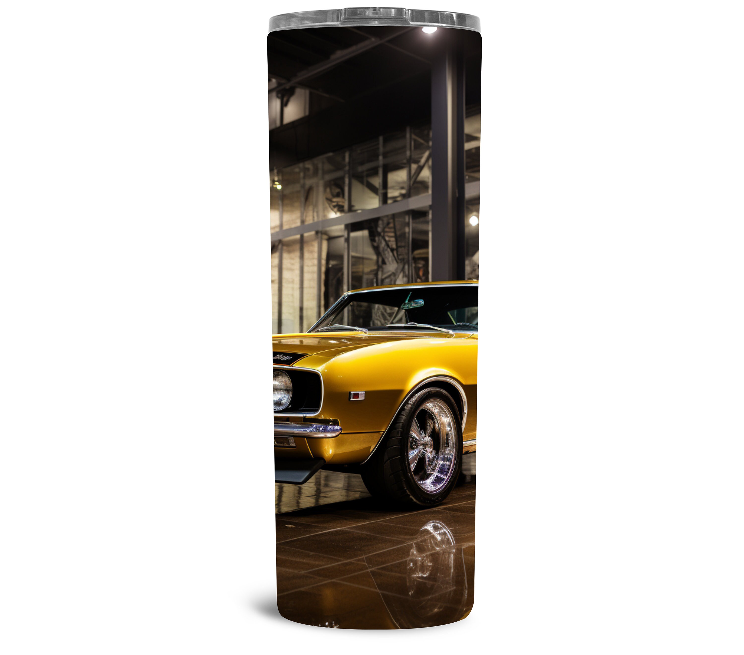 Classic 1967 Gold Chevy Camaro - 3D Sublimation 20 Oz Skinny Straight ...