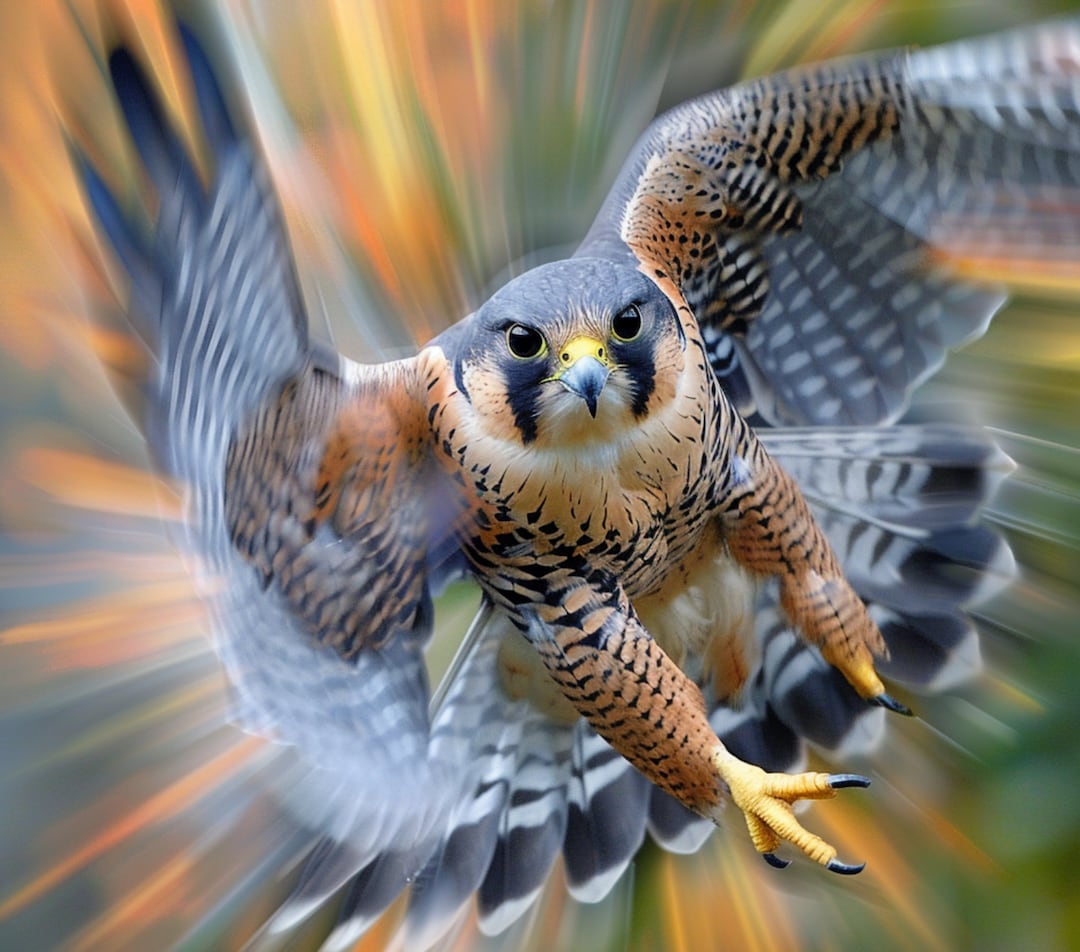 Peregrine Falcon Rolling in Flight Impressive Aerial Acrobatics 3D ...