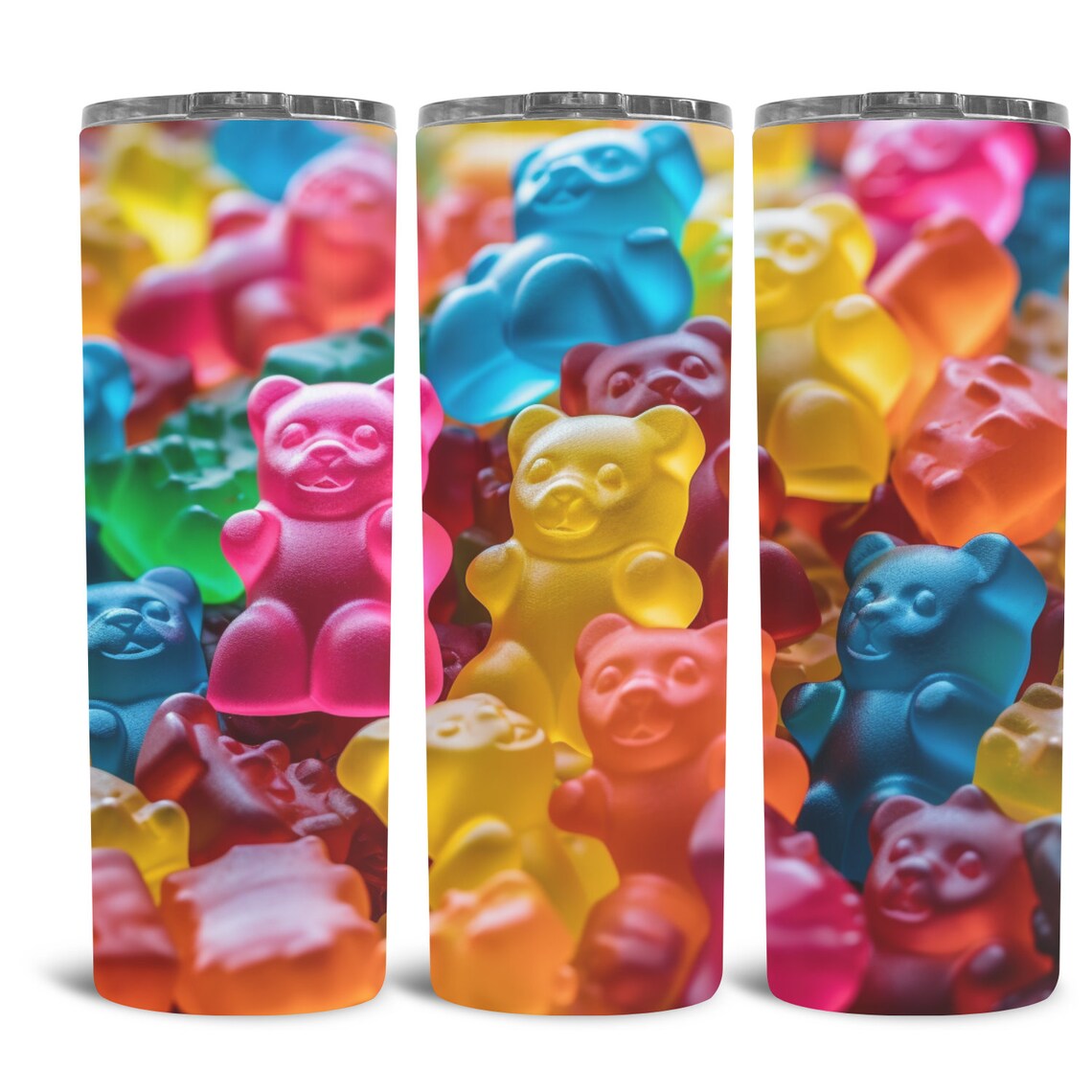 Gummy Bear Jelly Candy Pattern - 3D Sublimation 20 Oz Skinny Straight ...