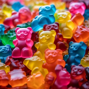 Gummy Bear Jelly Candy Pattern - 3D Sublimation 20 Oz Skinny Straight ...