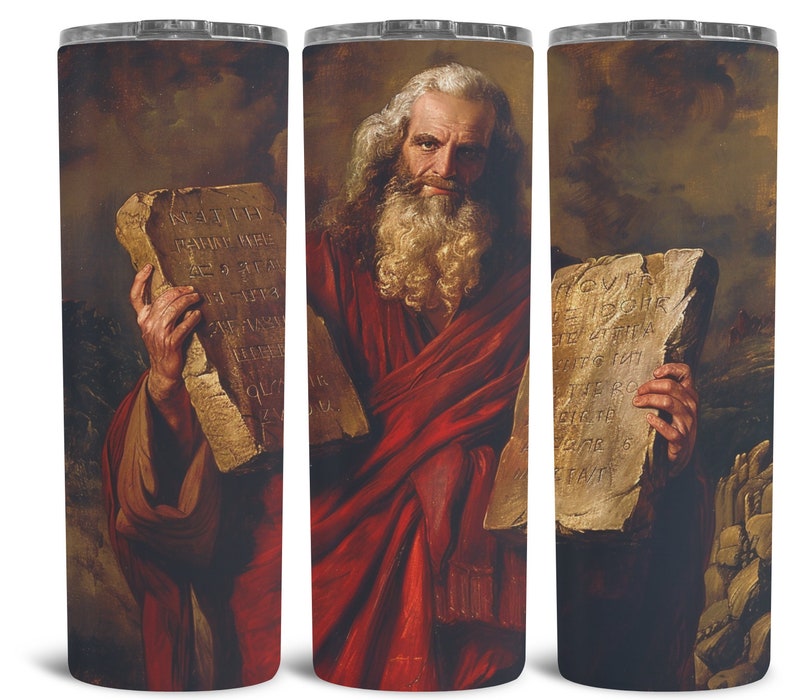 Biblical Moses Holding the Ten Commandment Stone Tablets 3d Sublimation ...