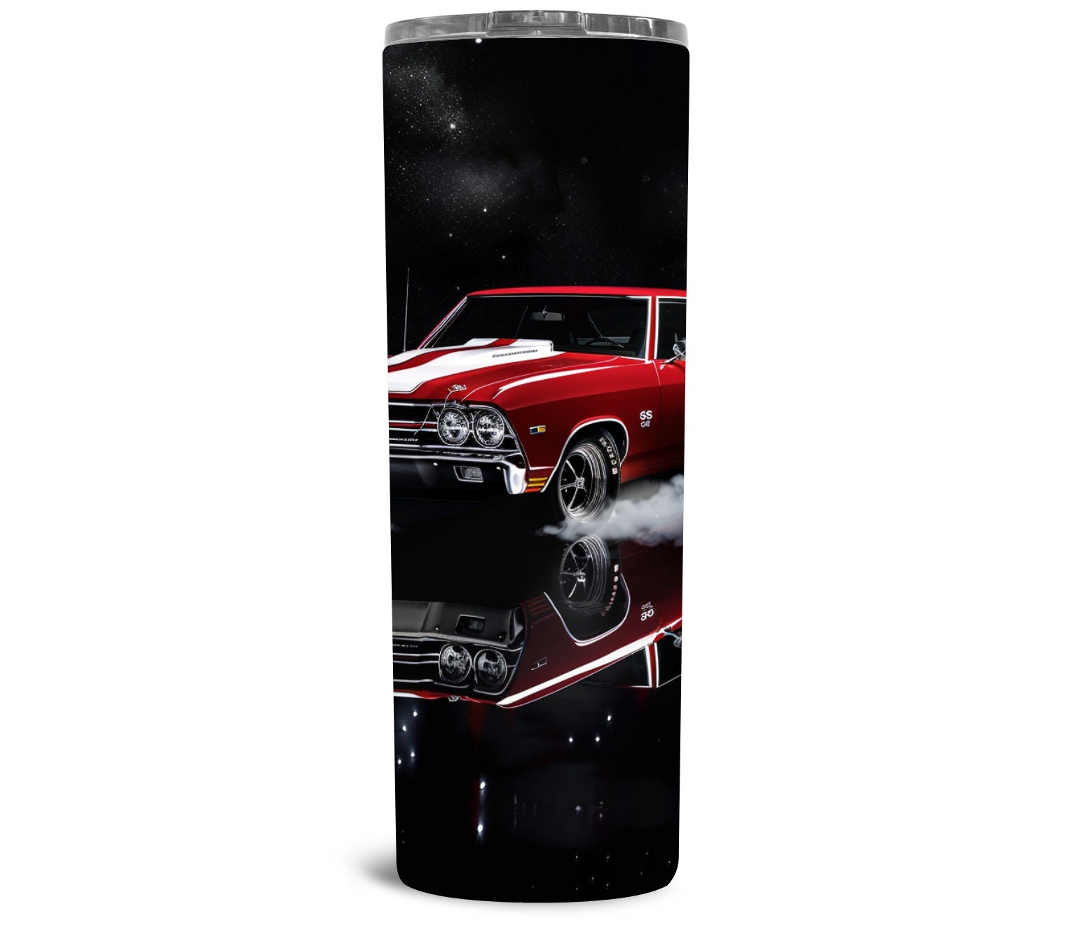 Classic Red With White Racing Stripes 1969 Chevelle Ss Smokey ...