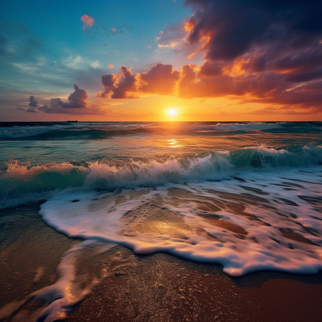 Beautiful Beach Sunset - 3D Sublimation 20 Oz Skinny Straight Tumbler ...