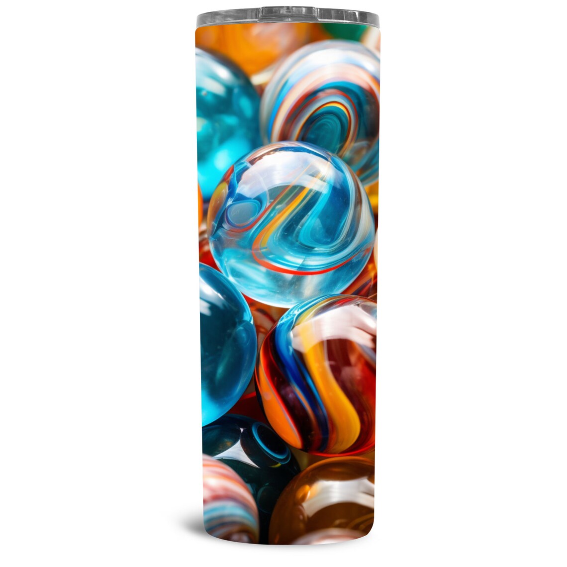 Vintage Glass Marbles Pattern - 3D Sublimation 20 Oz Skinny Straight ...