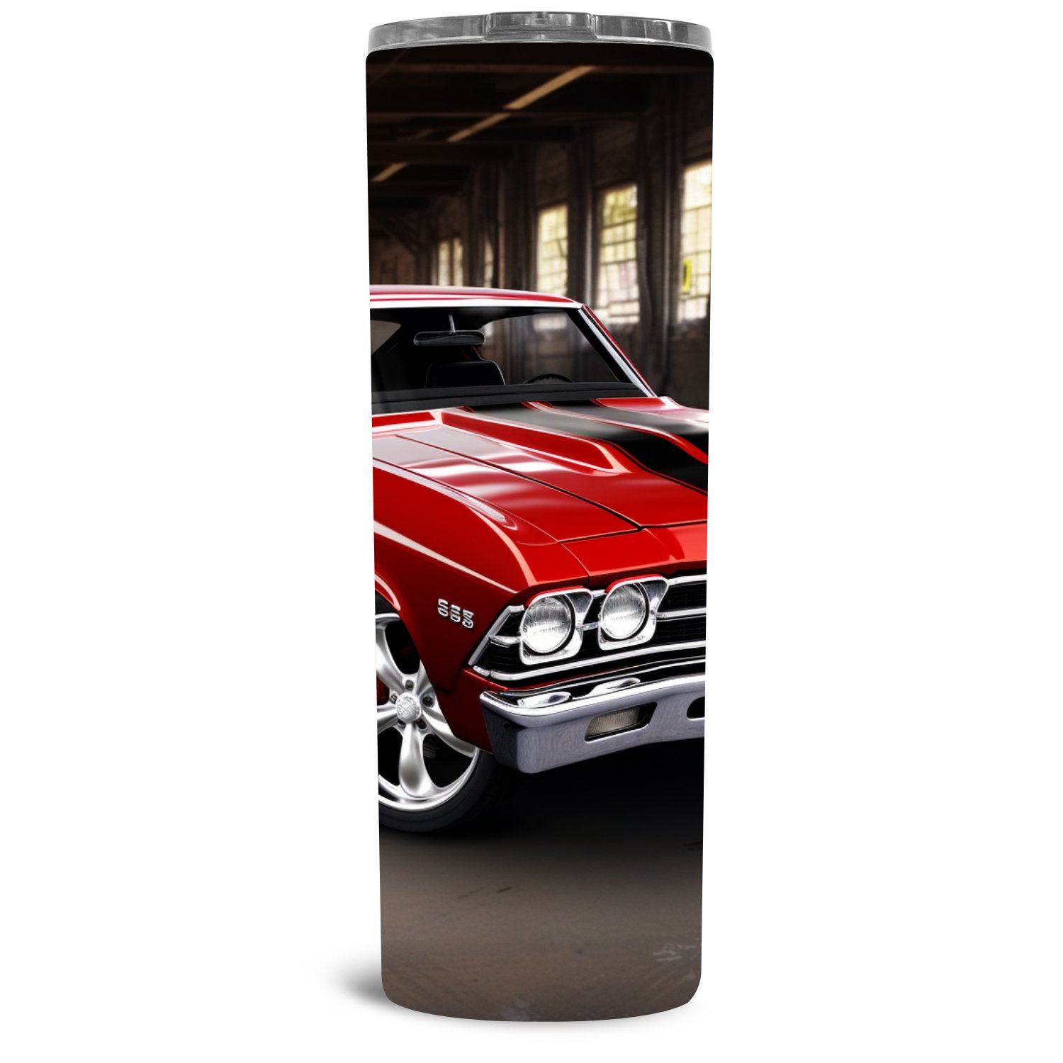 Classic Muscle Car 1969 Chevelle Ss Red With Black Stripes - 3D ...