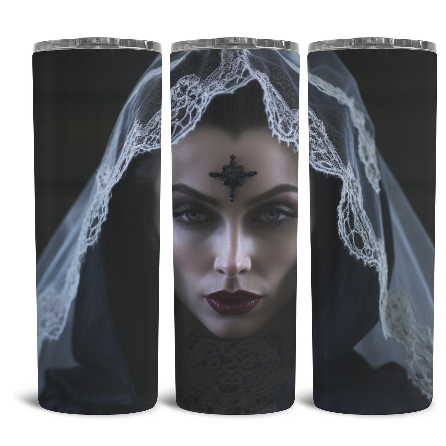 Scary Bride of Dracula - 3D Sublimation 20 Oz Skinny Straight Tumbler ...