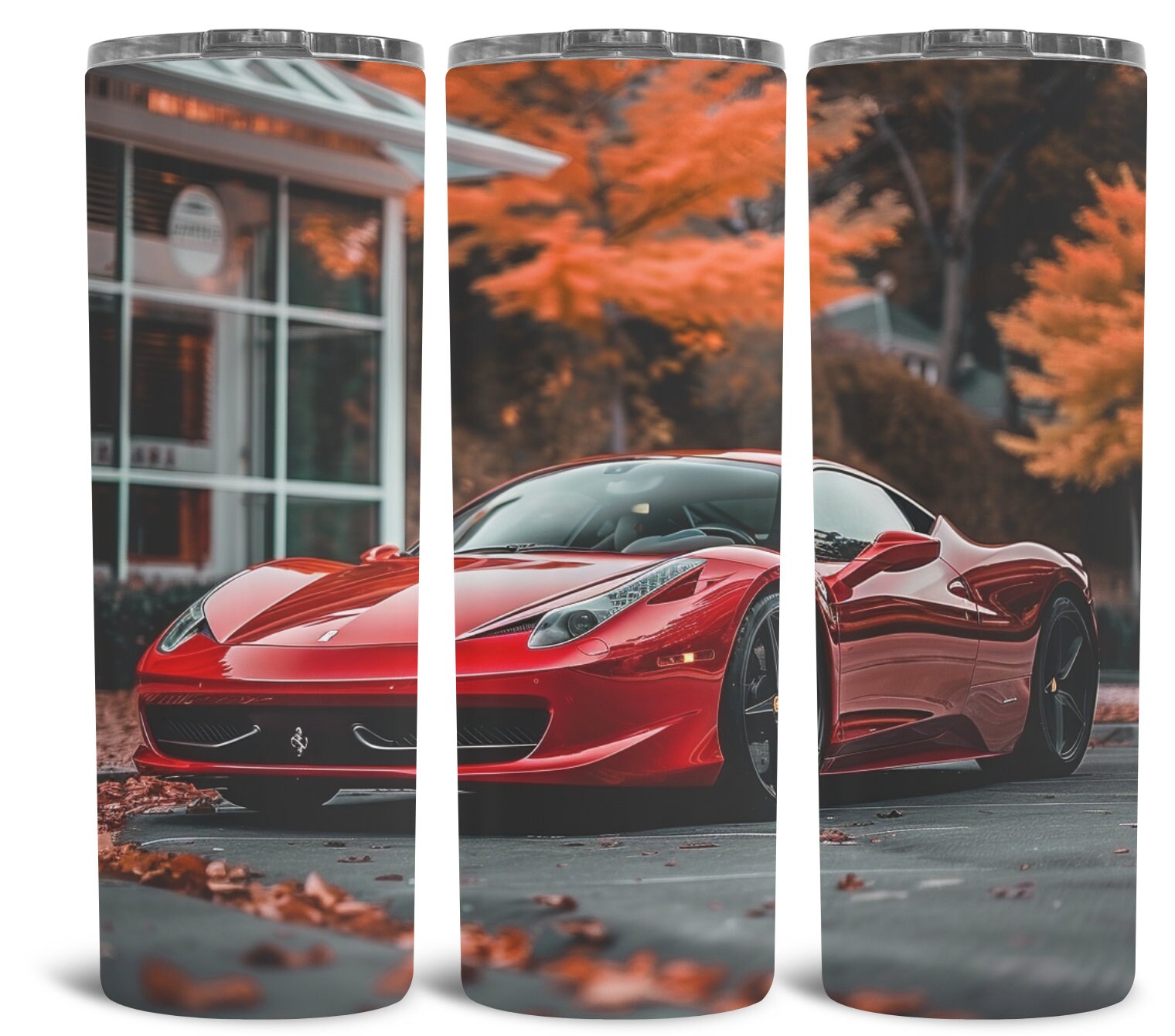 Red Ferrari 458 Sleek & Sexy 3D Sublimation 20oz Skinny Straight Tumblr Wrap 300 DPI PNG ...
