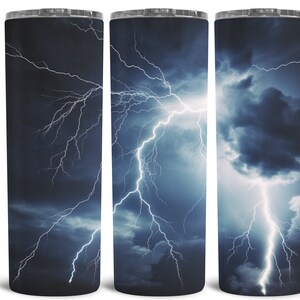 Beautiful Lightning Storm - 3D Sublimation 20 Oz Skinny Straight ...