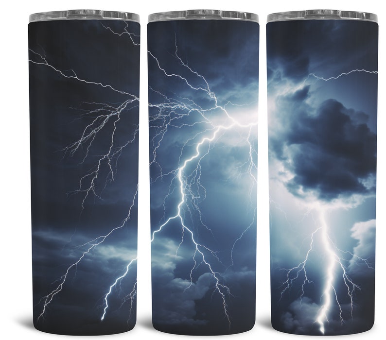 Beautiful Lightning Storm - 3D Sublimation 20 Oz Skinny Straight ...