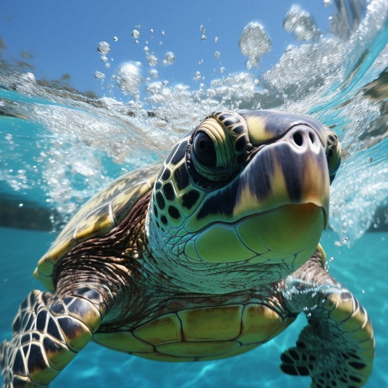 3D Hyper Realistic Sea Turtle Tumbler Wrap - Sublimation - 20 Oz Skinny ...