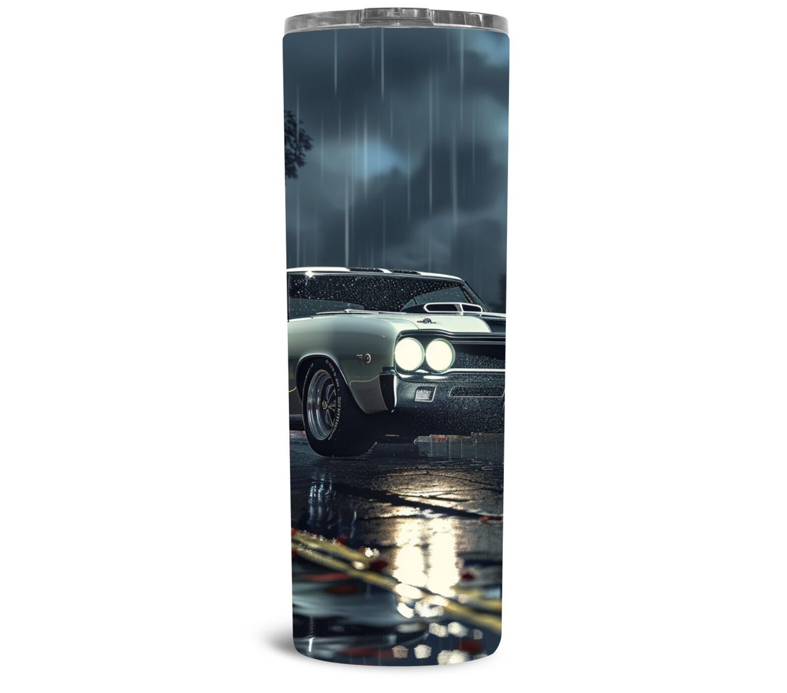 Classic 1967 Silver Gto Rainey Drive Under A Full Moon 3D Sublimation ...