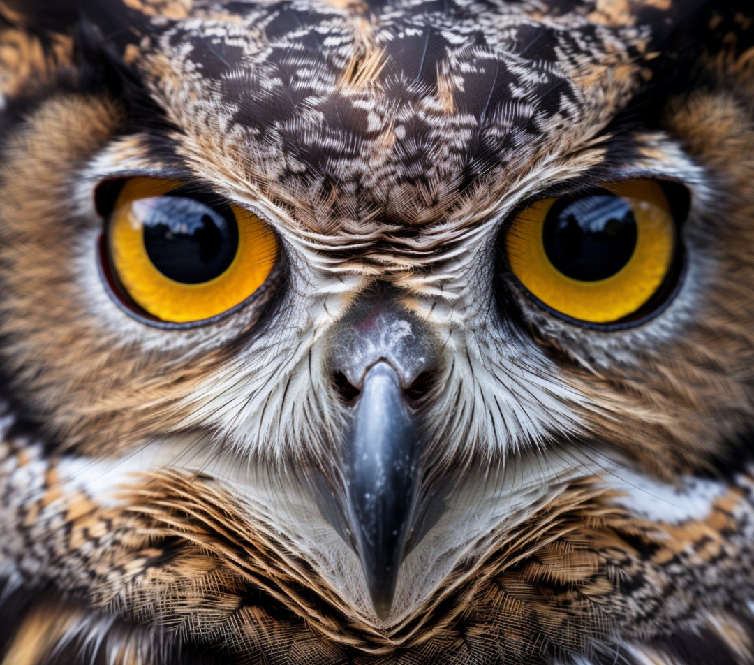 Great Horned Owl Face Close up - 3D Sublimation 20 Oz Skinny Straight ...
