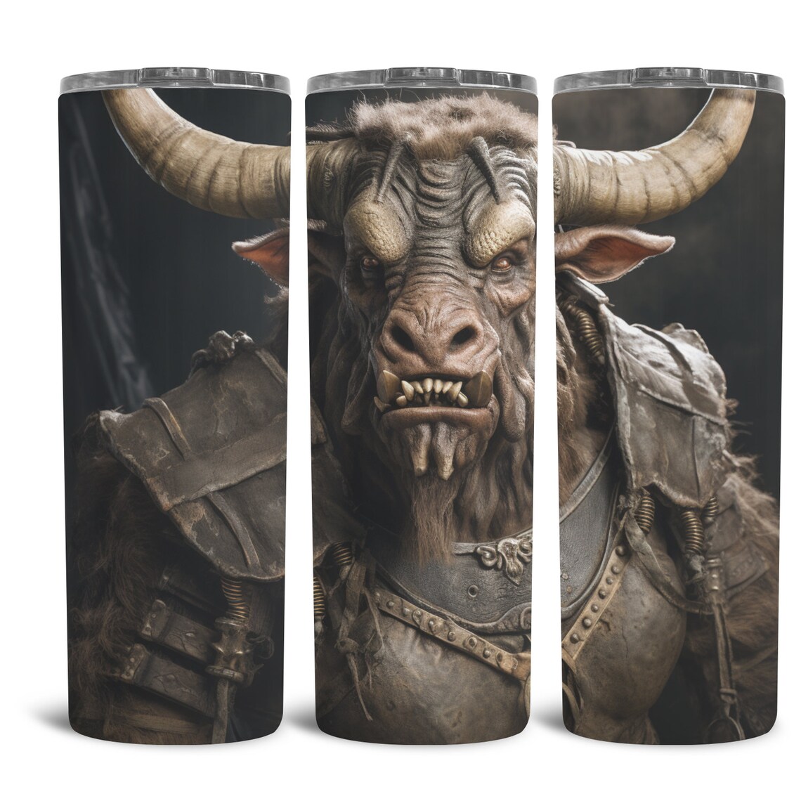 Scary Minotaur Warrior - 3D Sublimation 20 Oz Skinny Straight Tumbler ...