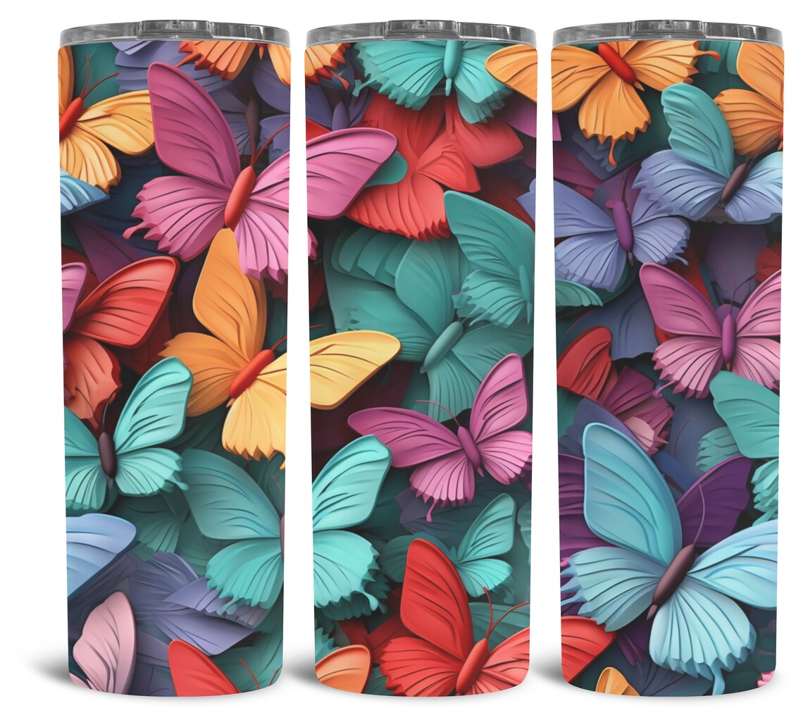 Brightly Colored Papercraft Butterflys Pattern 3D - Etsy