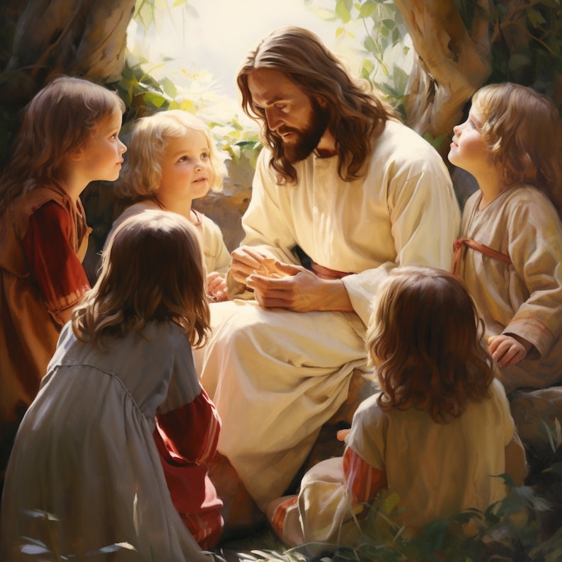 Jesus Christ With All the Little Children - 3D Sublimation 20 Oz Skinny ...