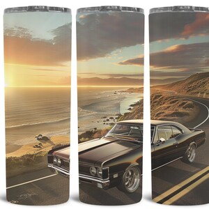 Classic 1967 Black Gto on a Ocean View Drive 3D Sublimation Skinny ...