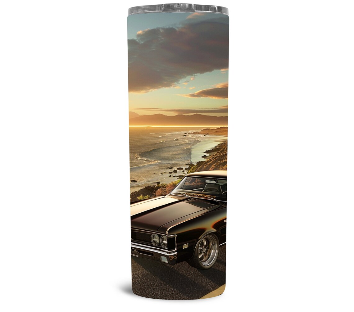 Classic 1967 Black Gto on a Ocean View Drive 3D Sublimation Skinny ...