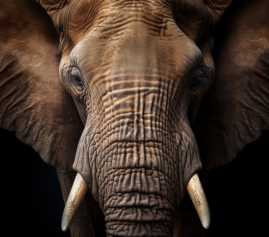 Amazing Elephant Face Close up Portrait - 3D Sublimation 20 Oz Skinny ...