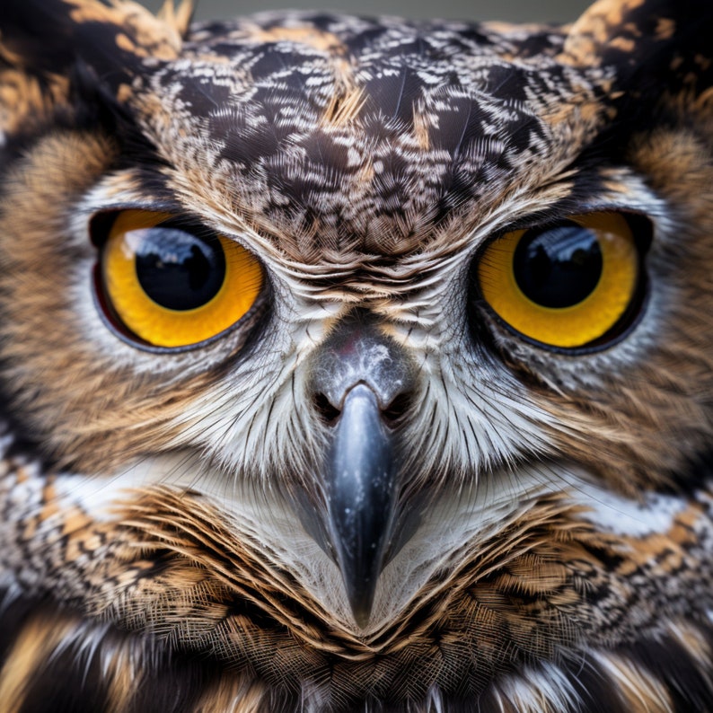 Great Horned Owl Face Close up 3D Sublimation 20 Oz Skinny - Etsy