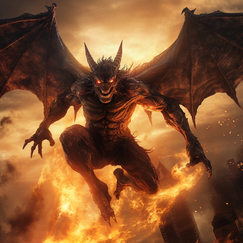 Scary Bat Out of Hell Fire Demon - 3D Sublimation 20 Oz Skinny Straight ...