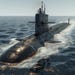 US Navy Submarine Cruising the Surface in Open Ocean 3D Sublimation ...