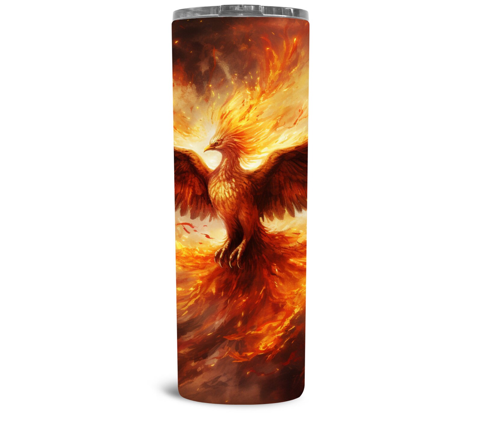 Fiery Phoenix Rising - 3D Sublimation 20 Oz Skinny Straight Tumbler ...