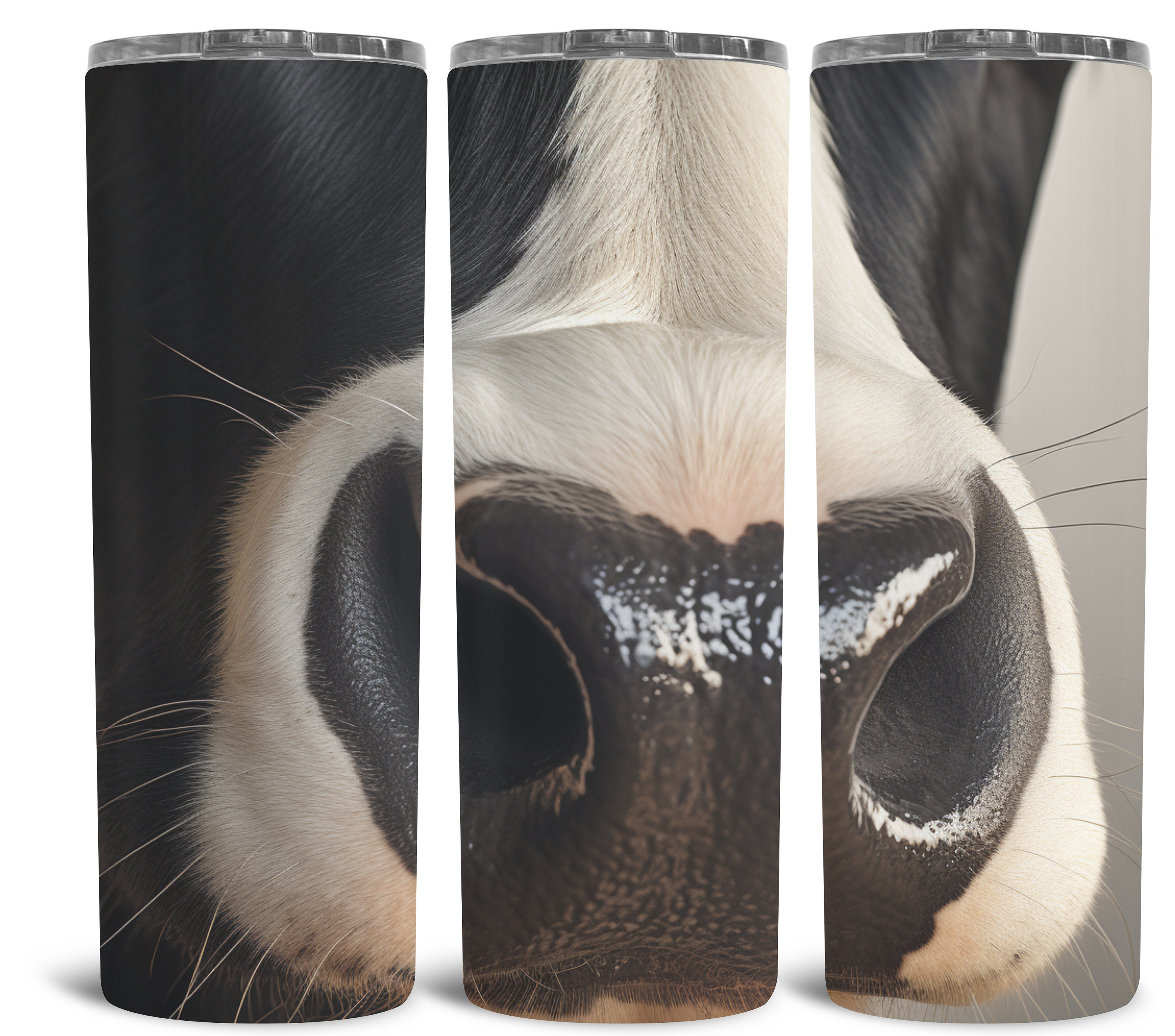 Holstein Dairy Cow Nose Close up - 3D Sublimation 20 Oz Skinny Straight ...