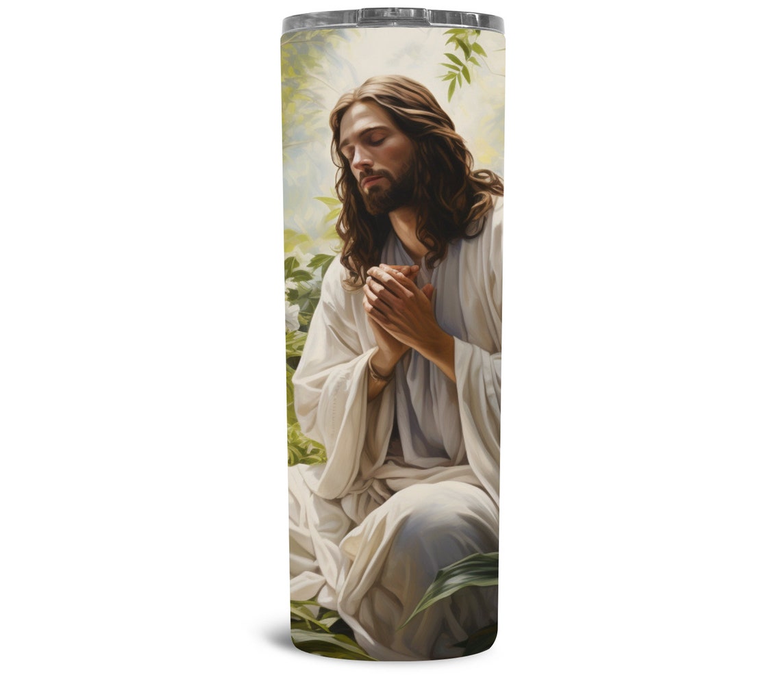 Jesus Christ Praying Secluded Space - 3D Sublimation20 Oz Skinny ...