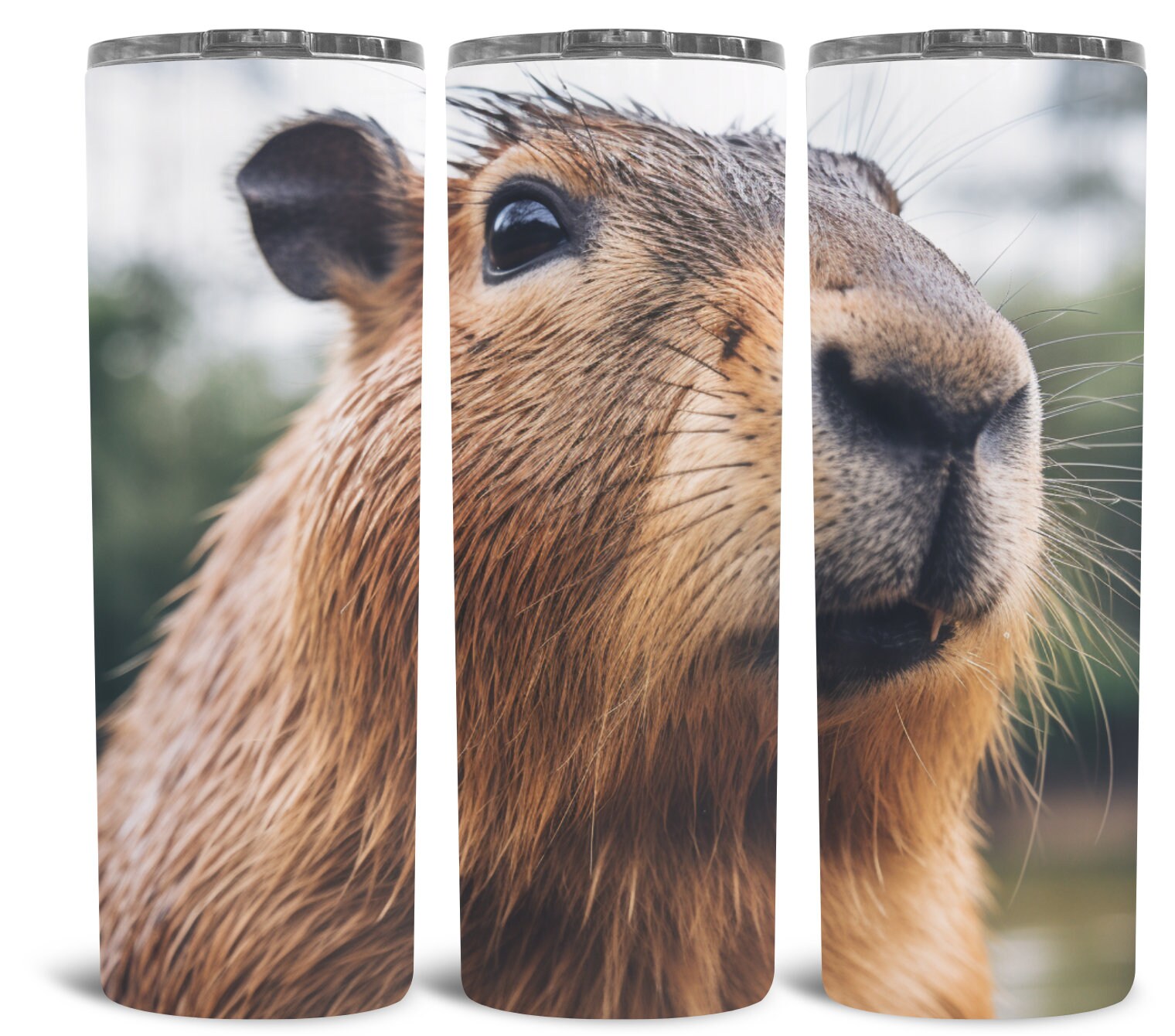 Cute Capybara Portrait 3D Sublimation 20 Oz Skinny Straight Tumbler ...