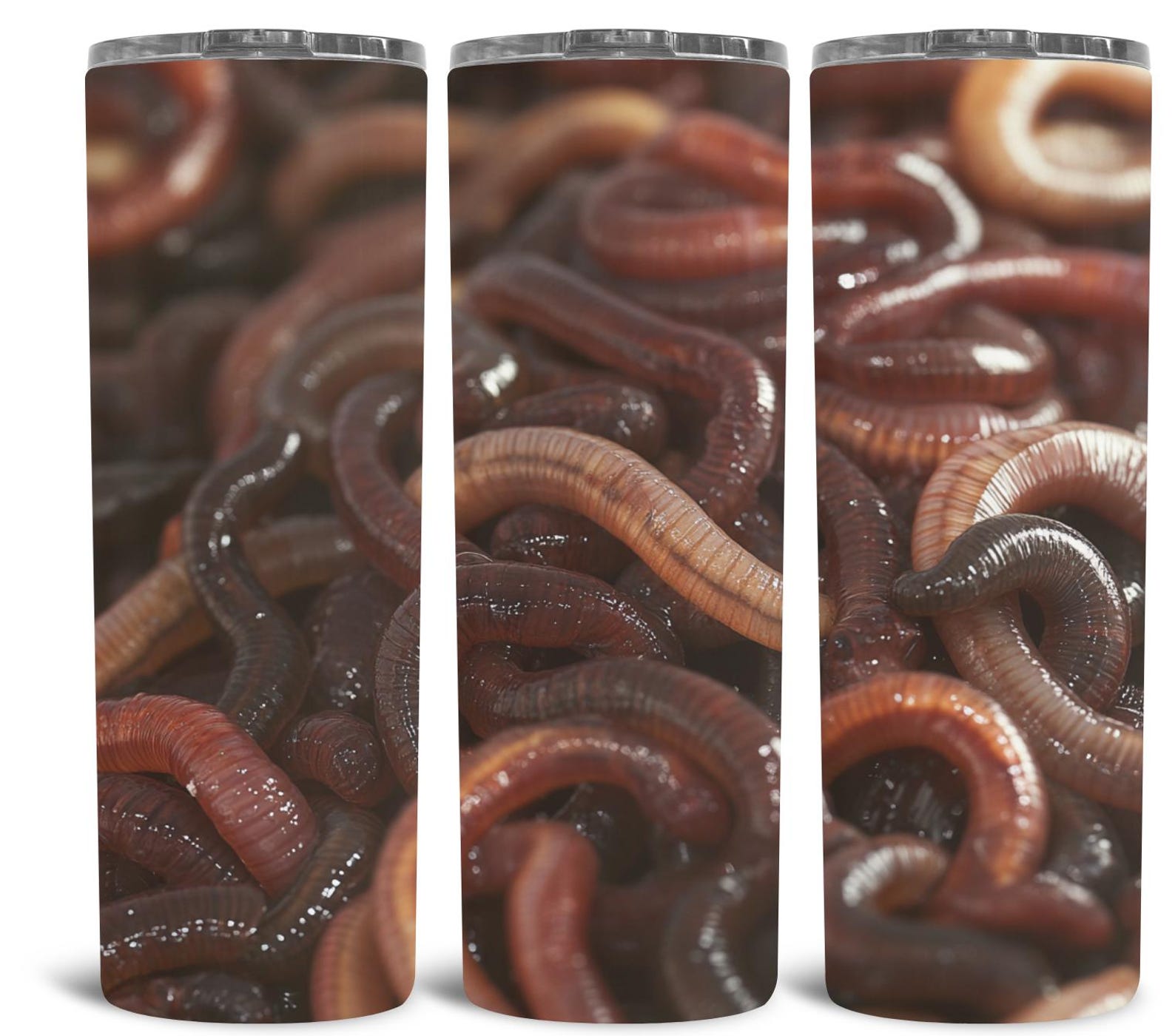 Earthworm Fishing Bait Night Crawler Close up 3D Sublimation Skinny ...