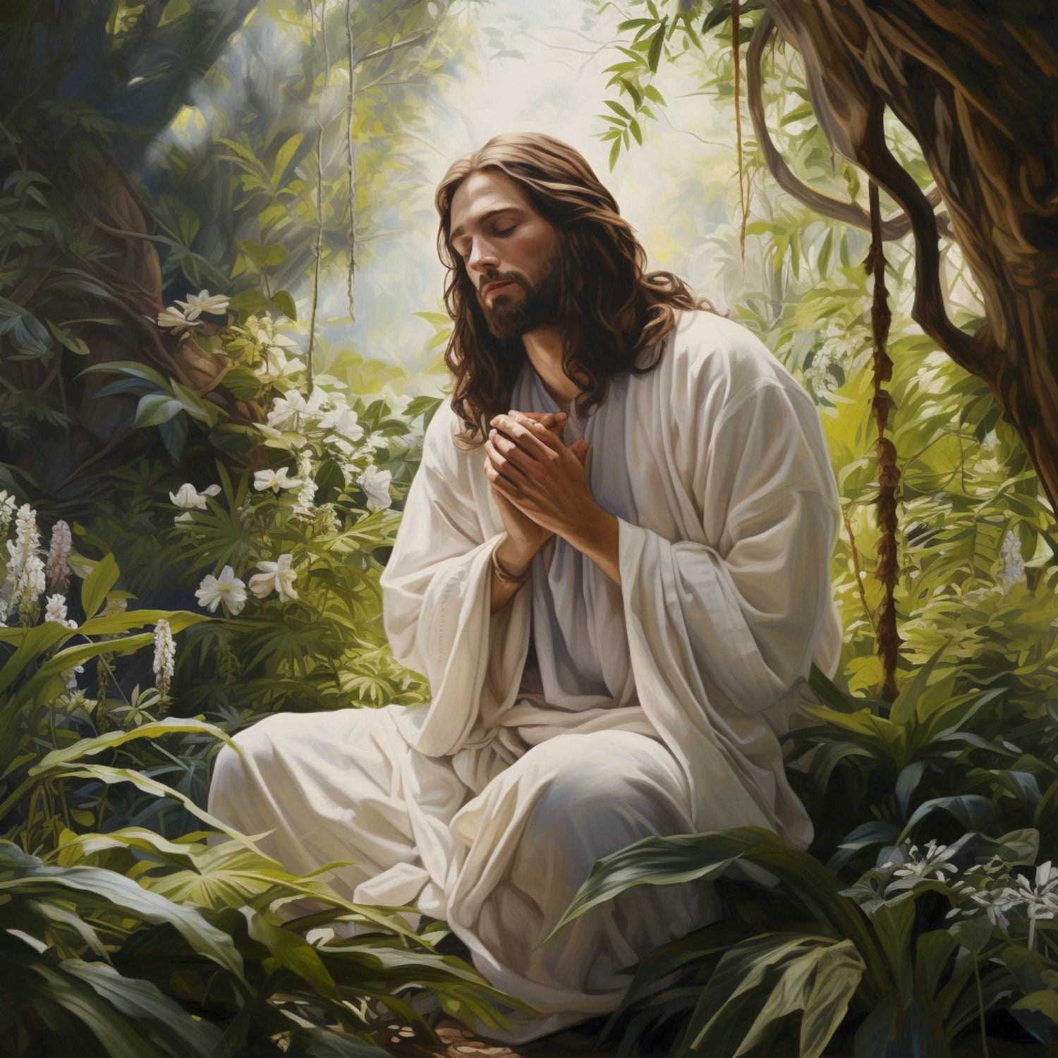 Jesus Christ Praying Secluded Space 3D Sublimation20 Oz Skinny Straight ...