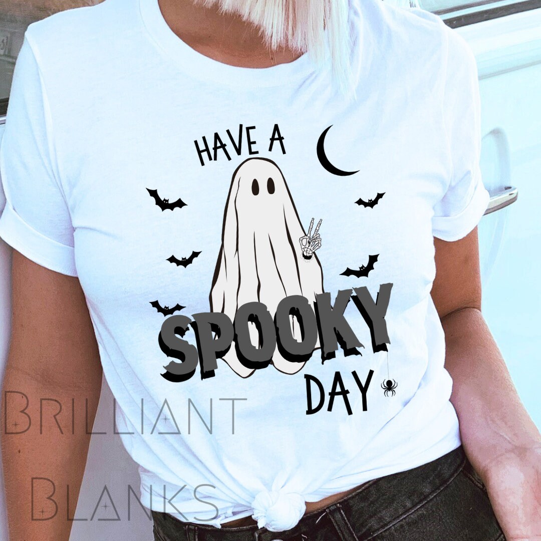 Have a Spooky Day Ghost Peace Sign Halloween Sublimation PNG DTG ...