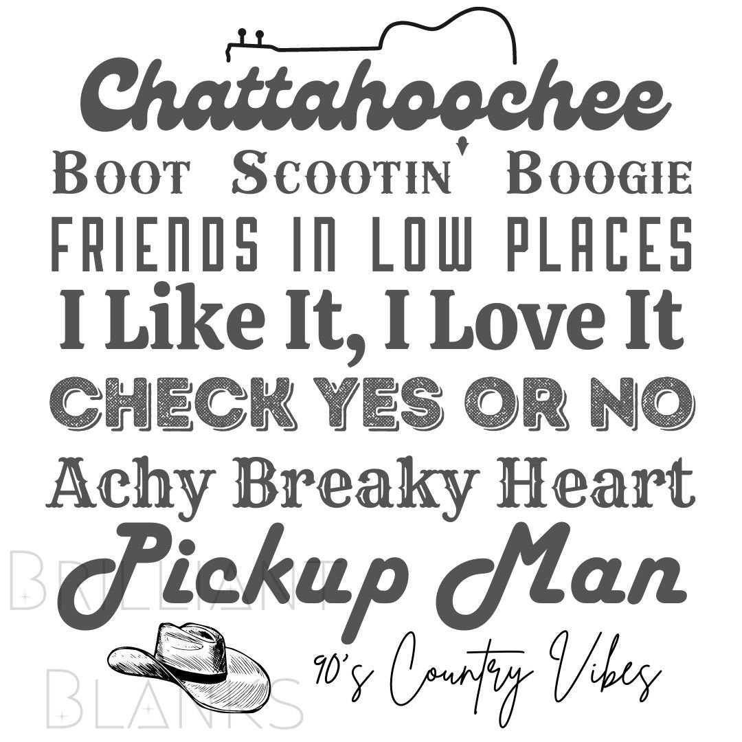 90's Country Vibes Country Music Fan Sublimation DTG PNG Digital ...
