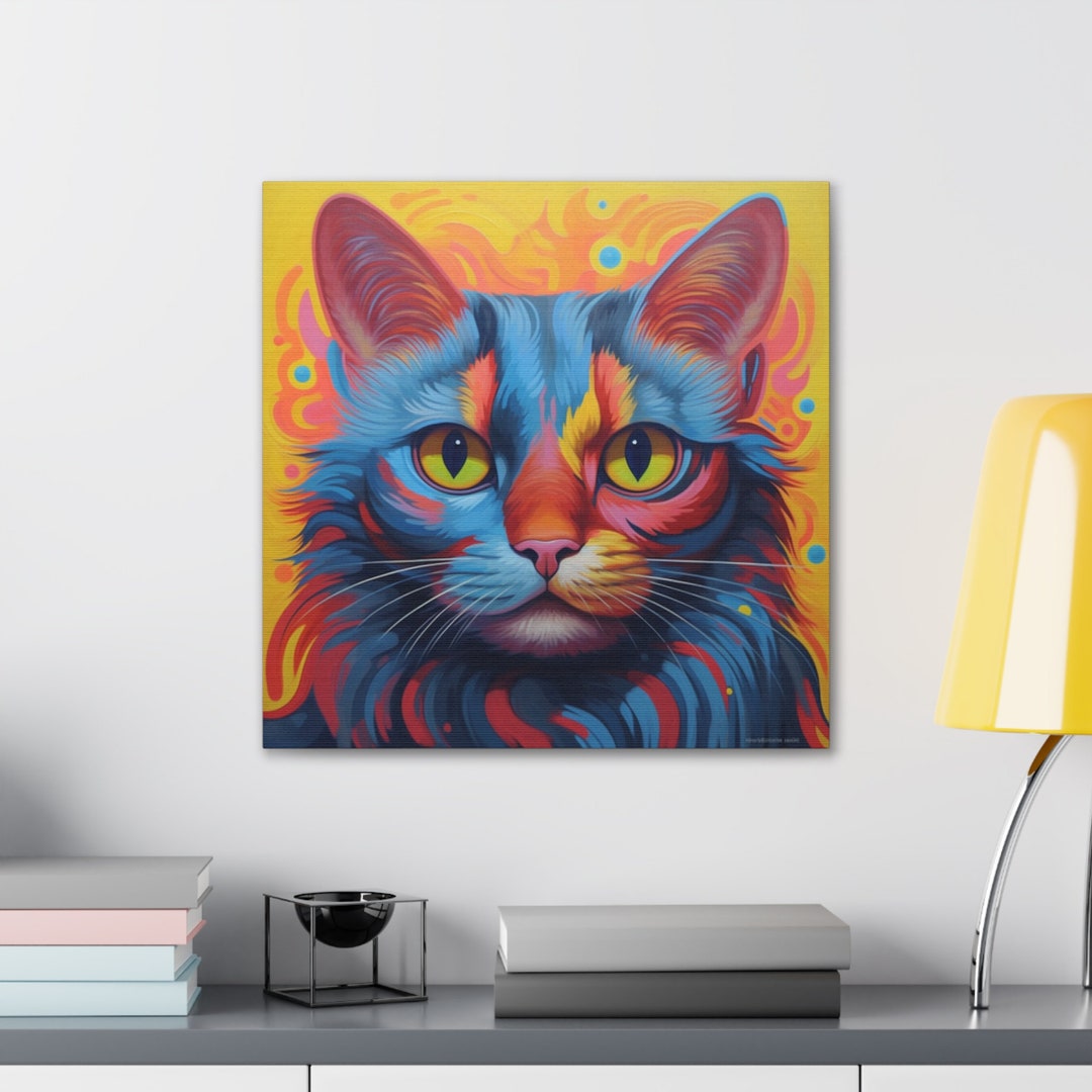Cat Canvas Cat Art Cat Printing Cat Painting El Gatto Wall - Etsy