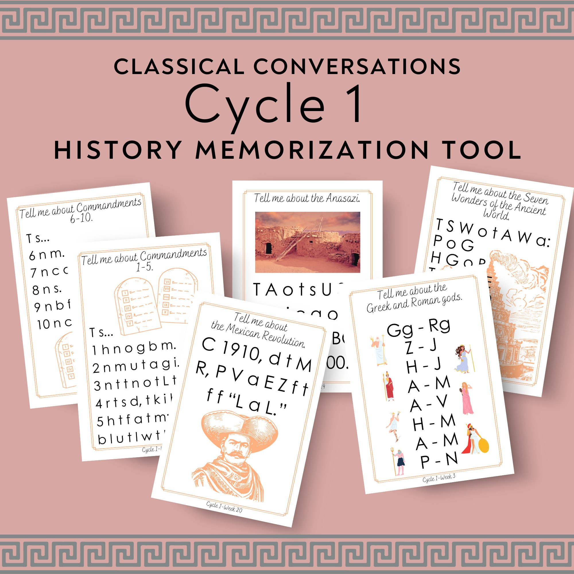 Cycle 1 History Sentence Memory Tool - Classical Conversations - Etsy