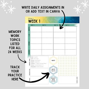 Editable Cycle 1 Foundations Student Planner, Classical Conversations ...