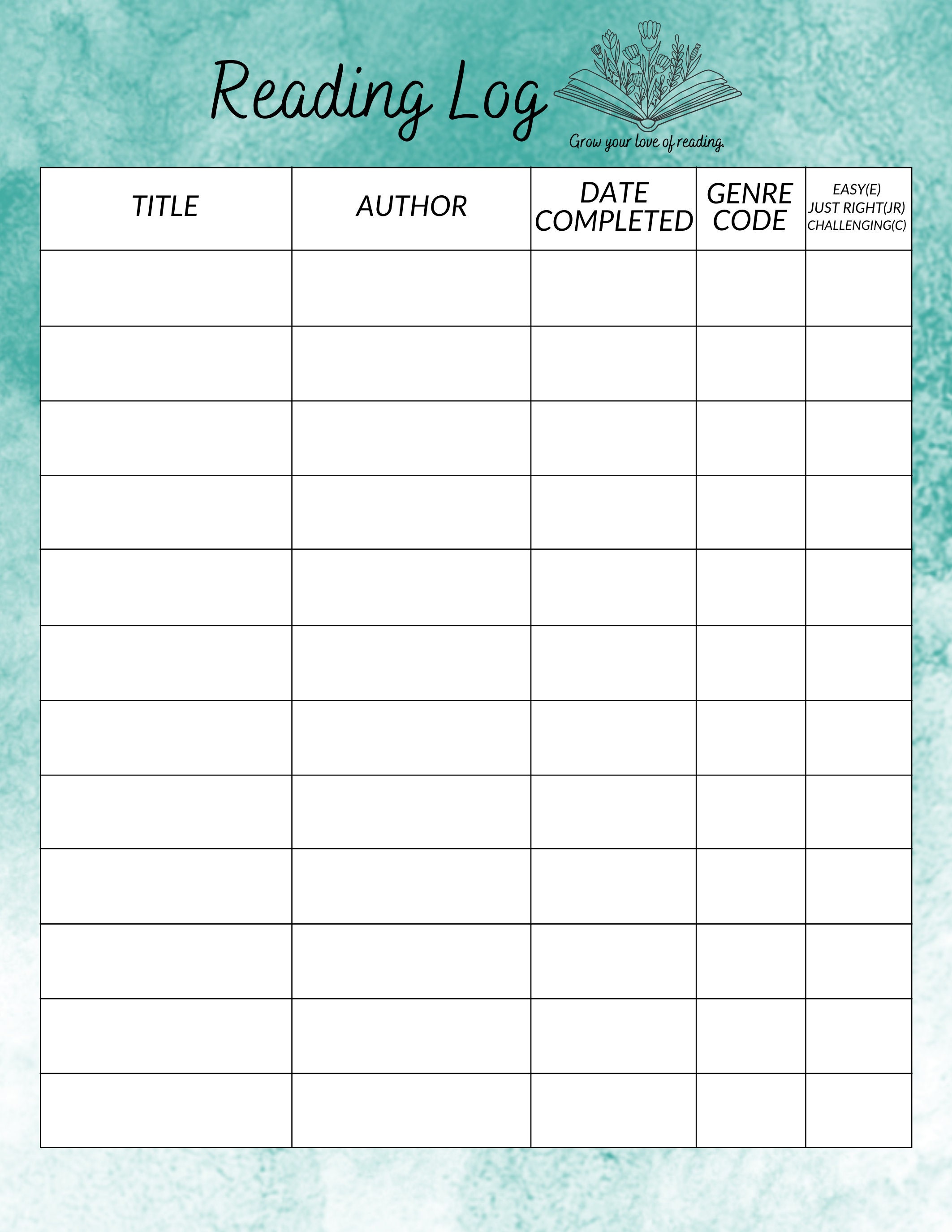 Student Reading Journal - 40 Book Challenge, From the Book Whisperer ...