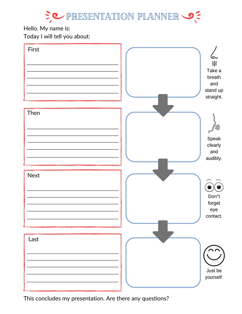 Student Presentation Planner and Organizer, Public Speaking in ...