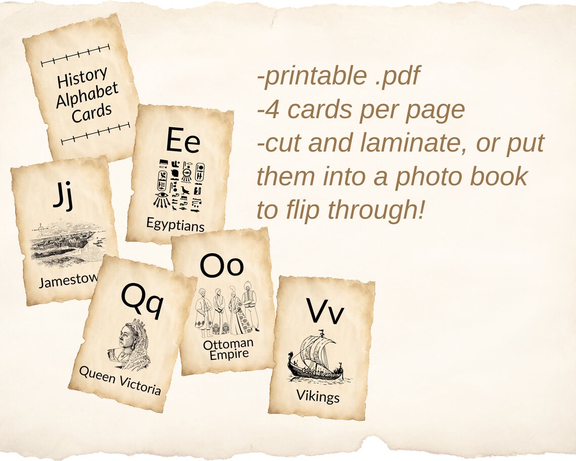 History-themed Alphabet Cards CC Foundations, Classical Conversations ...