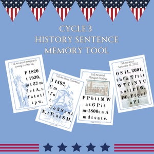 Cycle 3 History Sentence Memory Tool Cards, Classical Conversations, CC ...