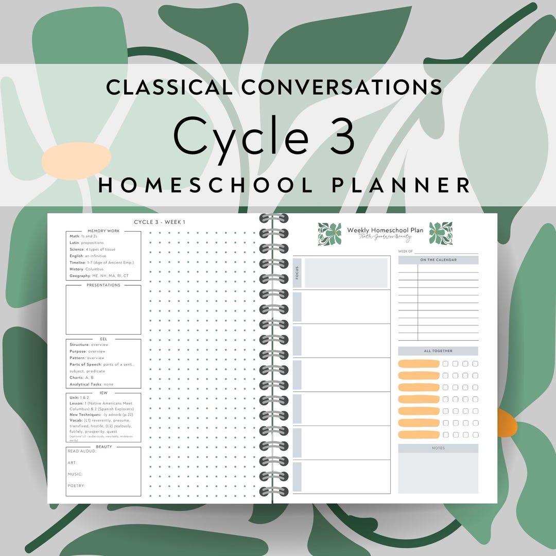 Cycle 3 Homeschool Planner - Classical Conversations - 2026-2027 - Etsy