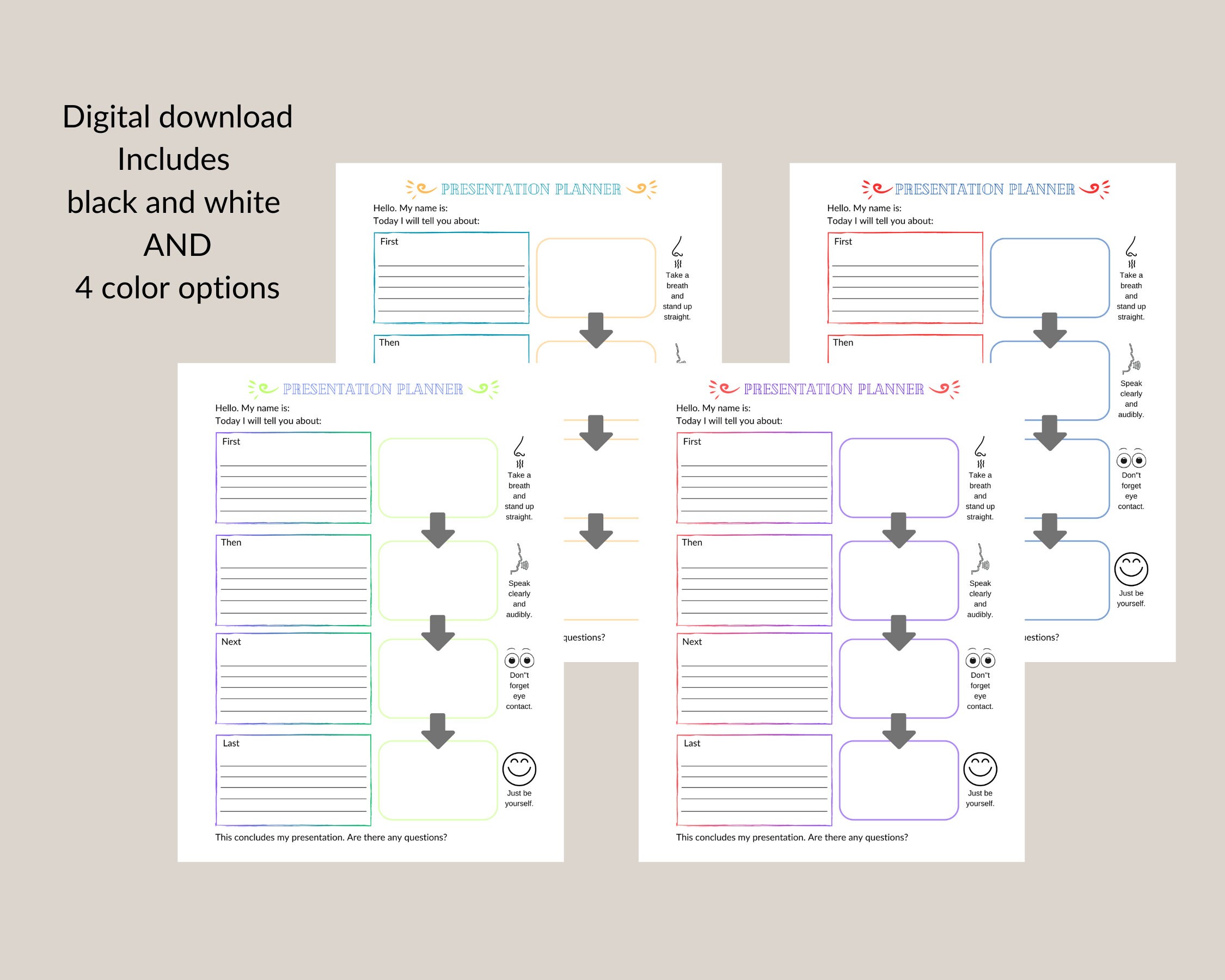 Student Presentation Planner and Organizer, Public Speaking in Homeschool Co-op, Classical ...