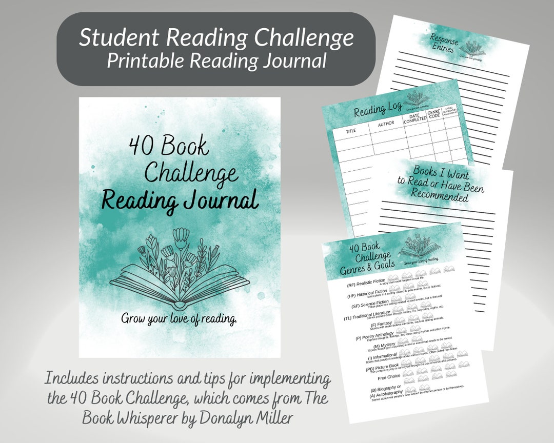 Student Reading Journal - 40 Book Challenge, From the Book Whisperer ...