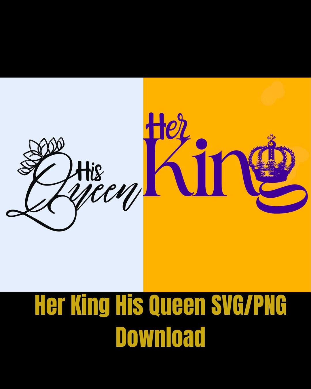 Her King His Queen SVG King and Queen Svg Couple Shirt Svg - Etsy