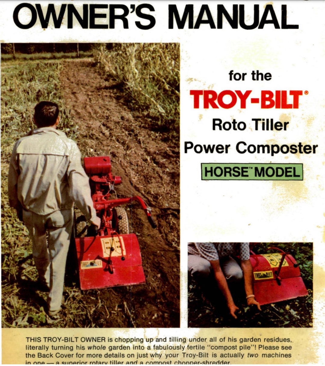 1977 Troy-bilt Roto Tiller Horse Model Owner's Manual - Etsy UK