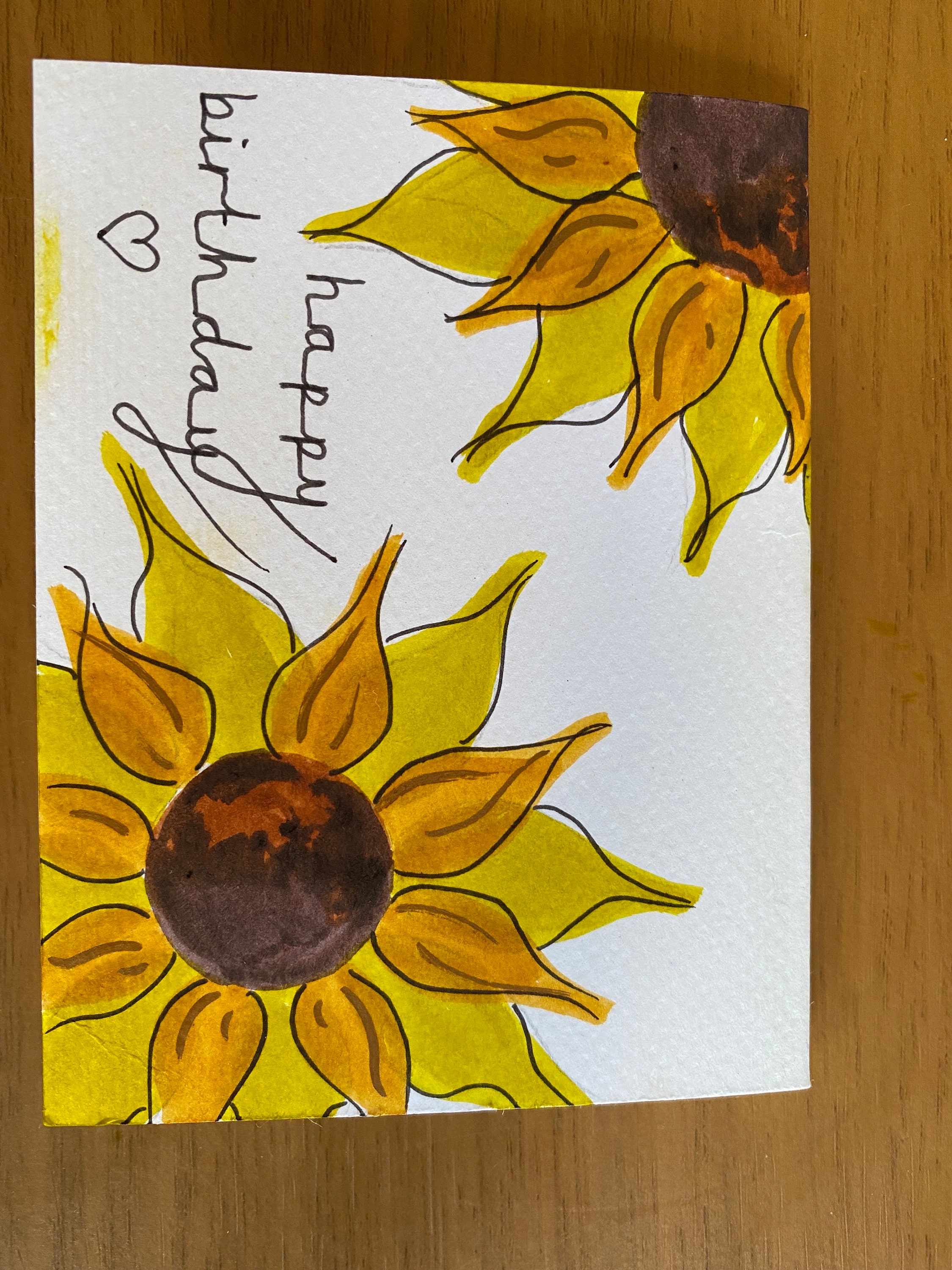 Handmade Sunflower Card - Etsy