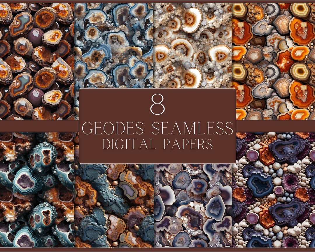 8 Geodes Digital Paper Designs Geodes Seamless Pattern - Etsy